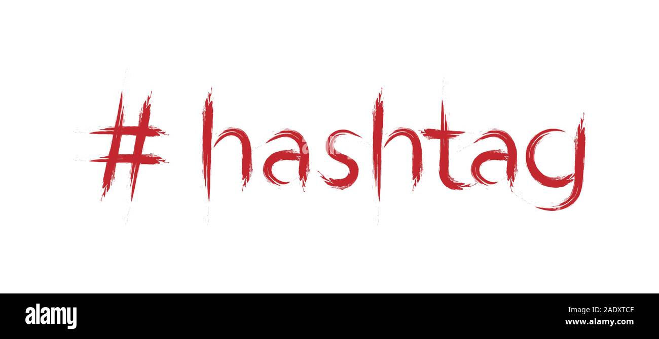 symbol and the word Hashtag. Template for design and decoration ...