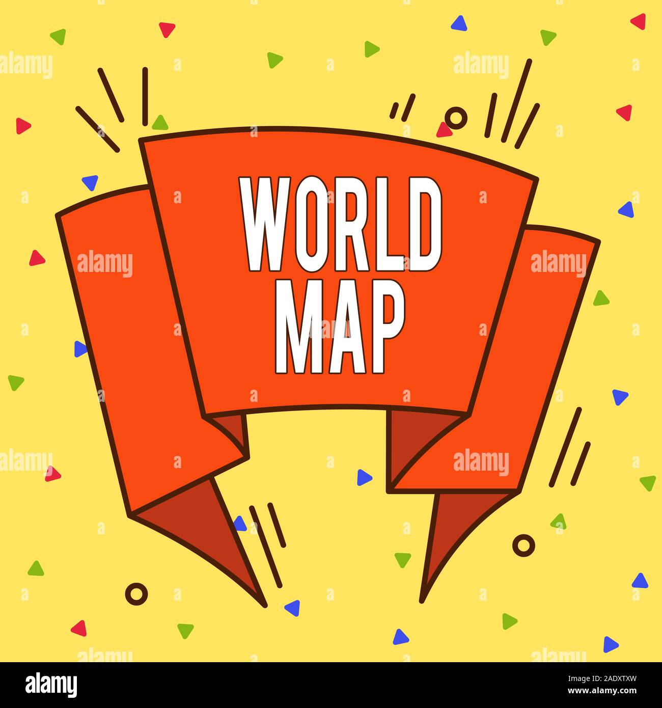 Conceptual hand writing showing World Map. Concept meaning a ...