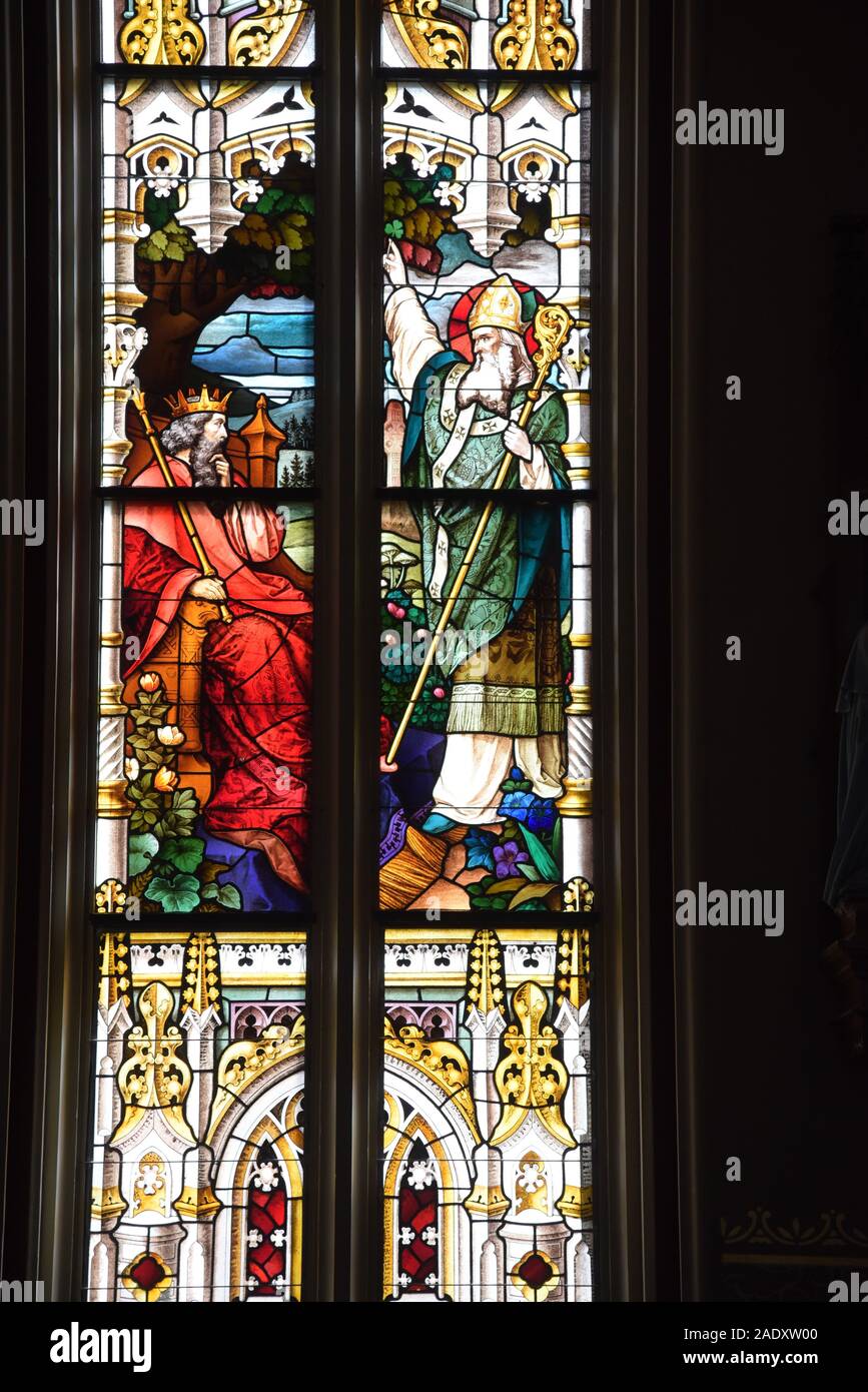 Church Window Lit Panes Stock Photo - Alamy