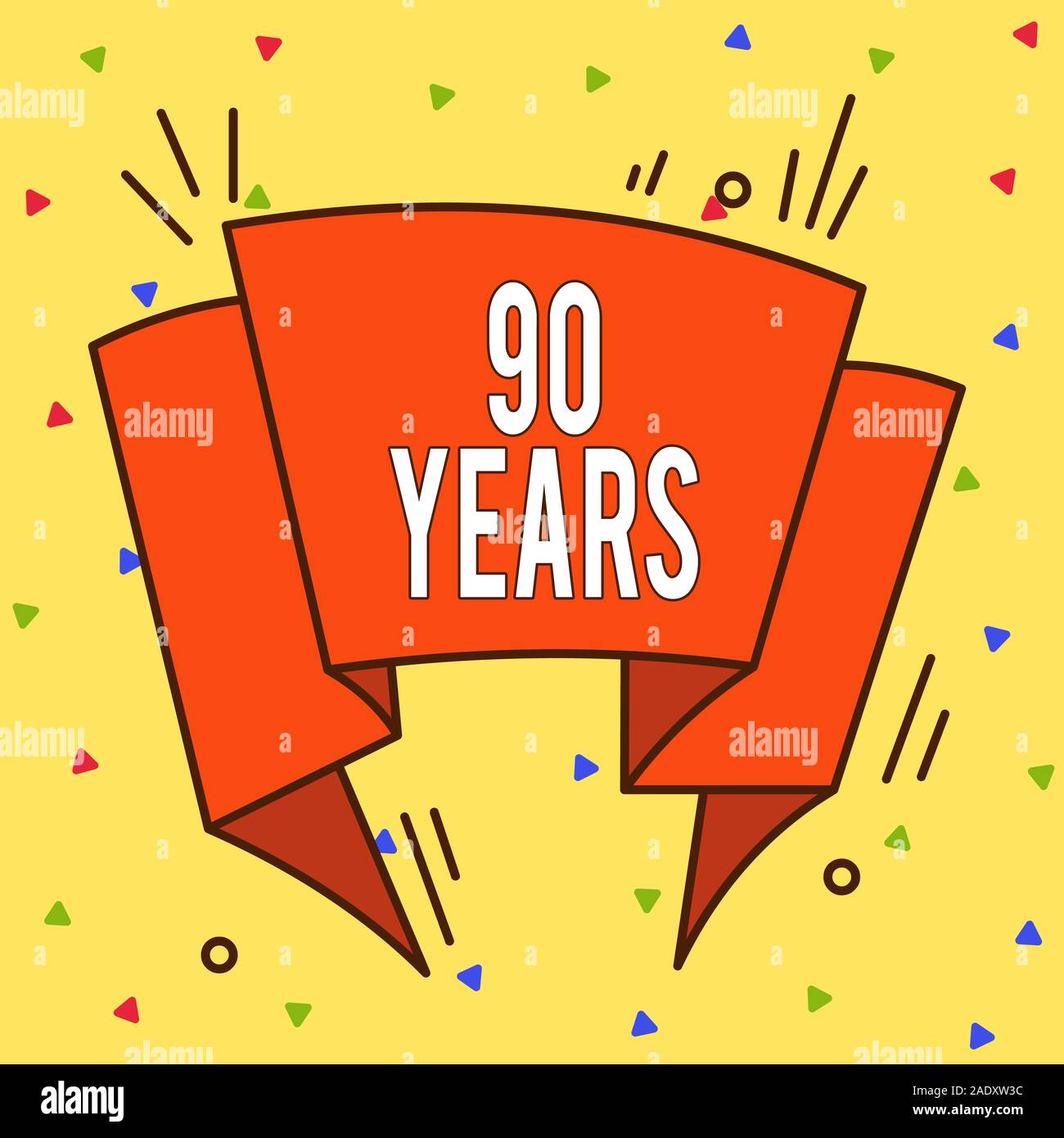 Conceptual hand writing showing 90 Years. Concept meaning Remembering ...