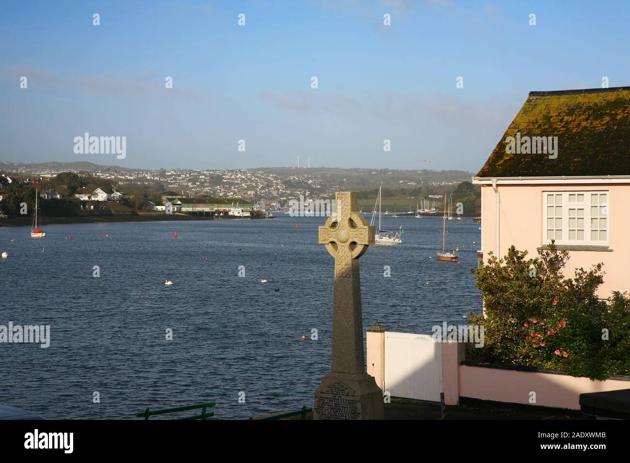Penryn and the Penryn River from the Quay, Flushing, Cornwall Stock ...