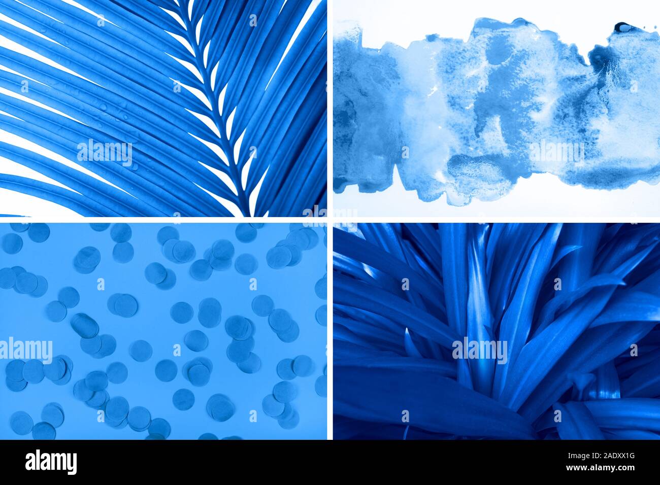 Creative collage tinted in blue color Stock Photo - Alamy