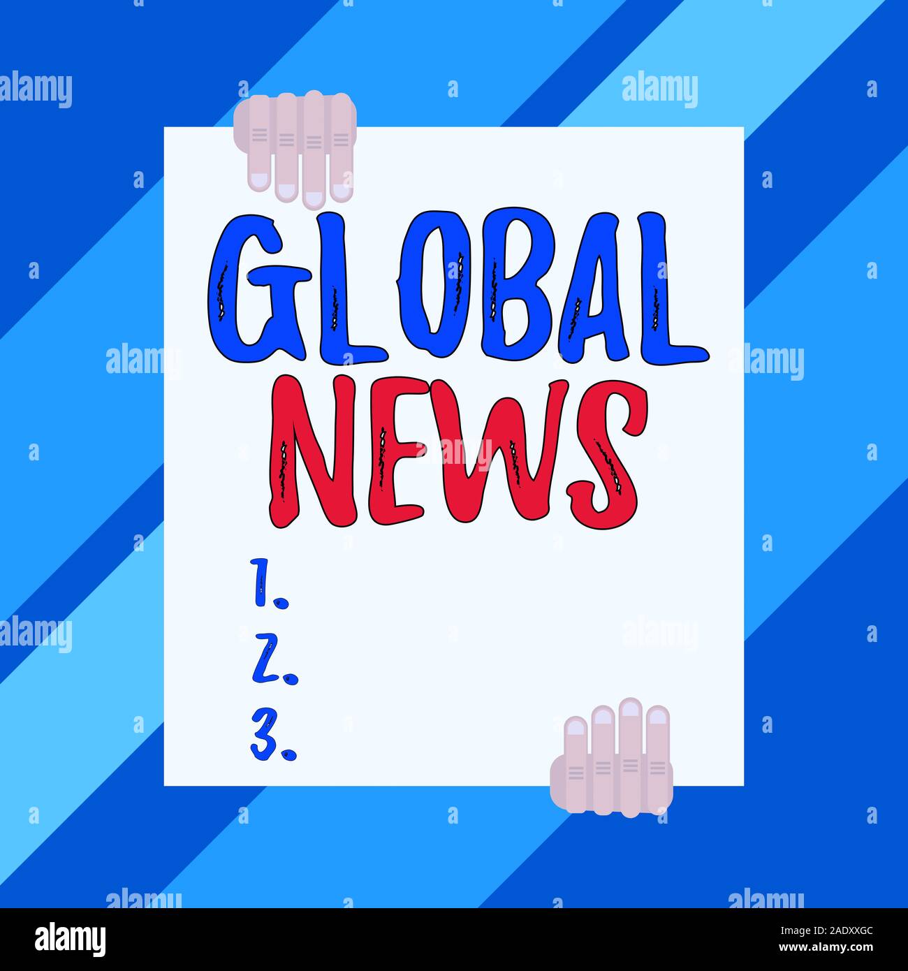 Conceptual hand writing showing Global News. Concept meaning world ...