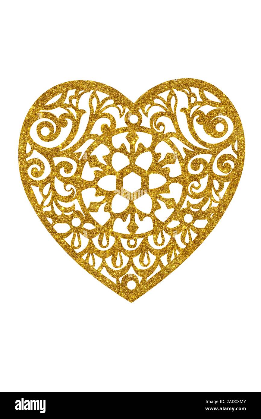 Gold glitter heart love Cut Out Stock Images & Pictures - Alamy