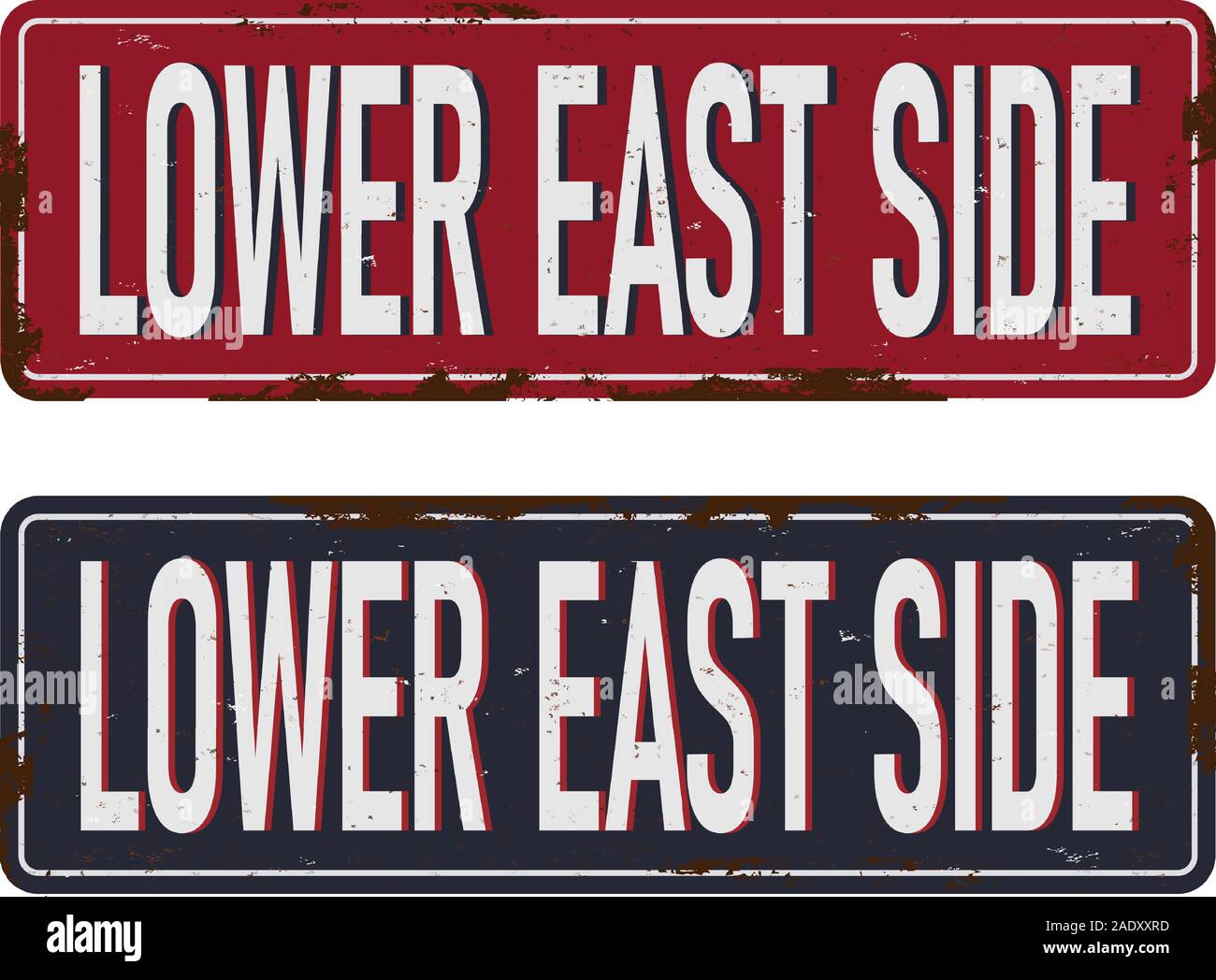 Vintage metal sign board graphics set. Rusty effect tin plate Stock ...