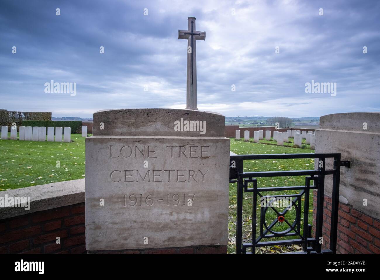 Lone Tree Cemetery, where lie 88 men of the Royal Irish Rifles killed ...