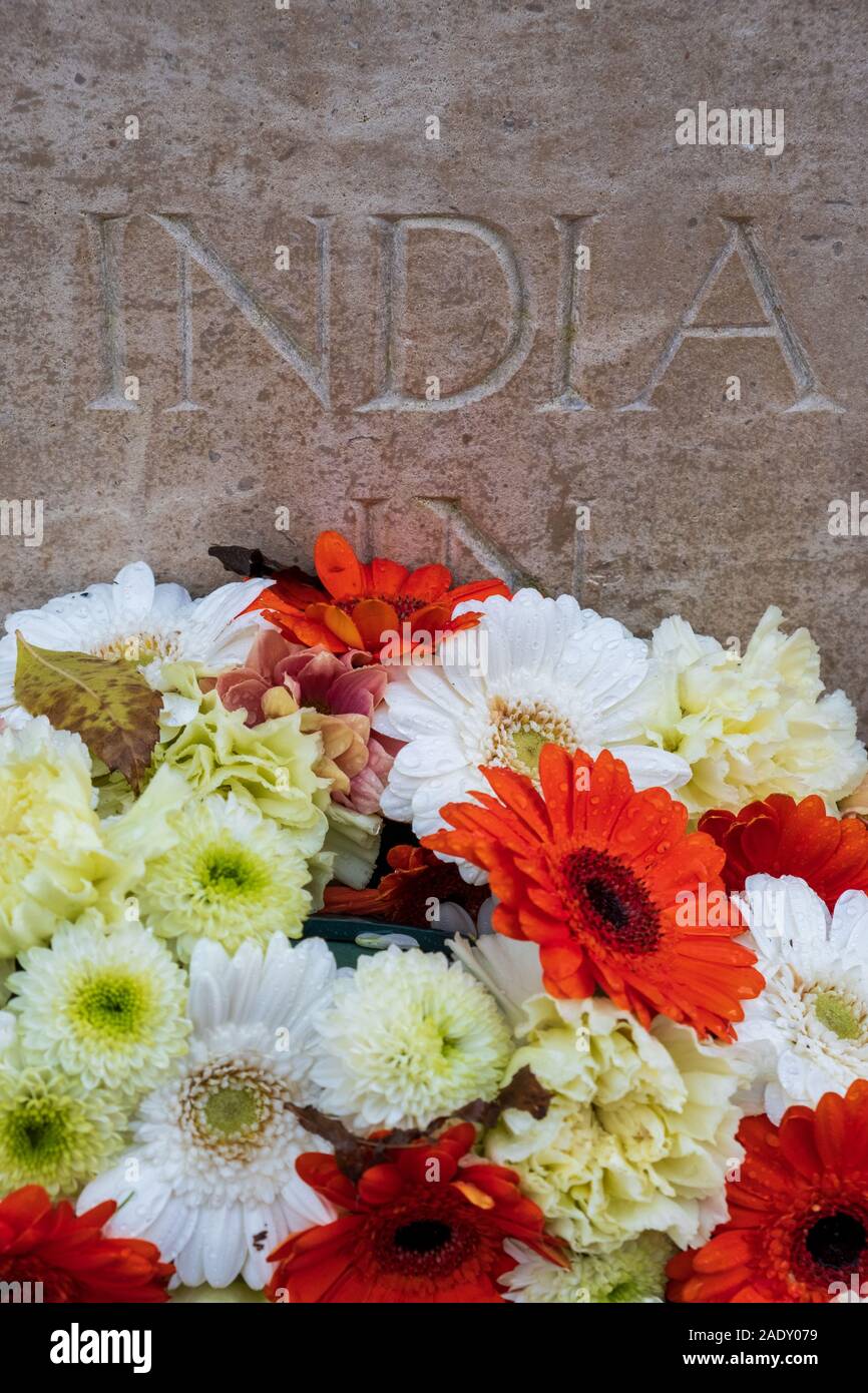 Inscription on Indian Forces Memorial at the Menin Gate, Ypres Stock ...
