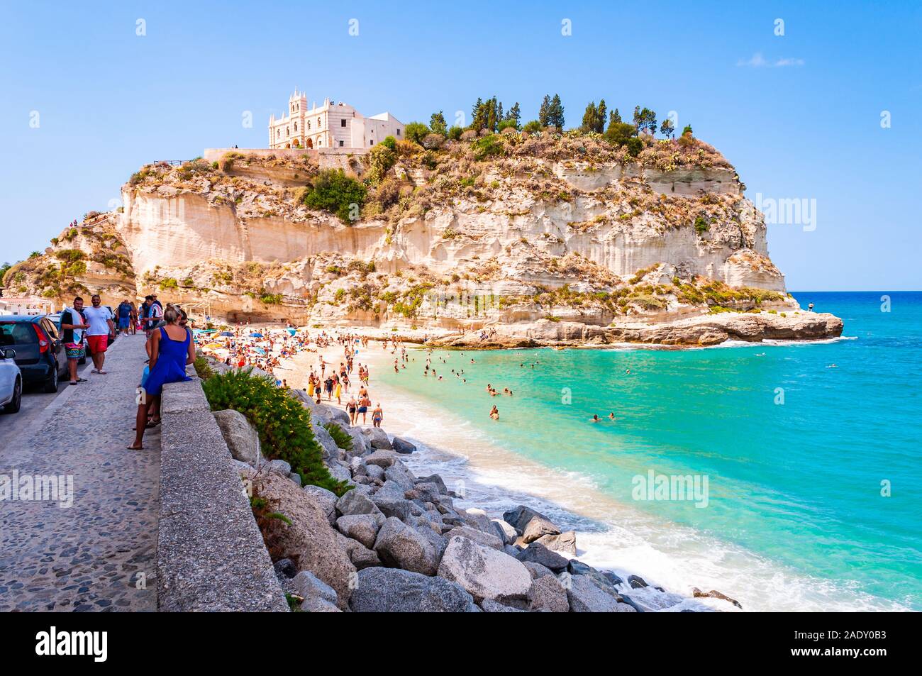 Rotonda Beach, Tropea, Calabria, Italy - September 07, 2019: Landscape ...