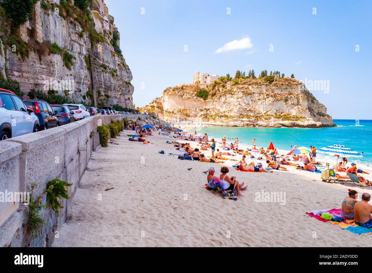 Rotonda Beach, Tropea, Calabria, Italy - September 07, 2019: Landscape ...