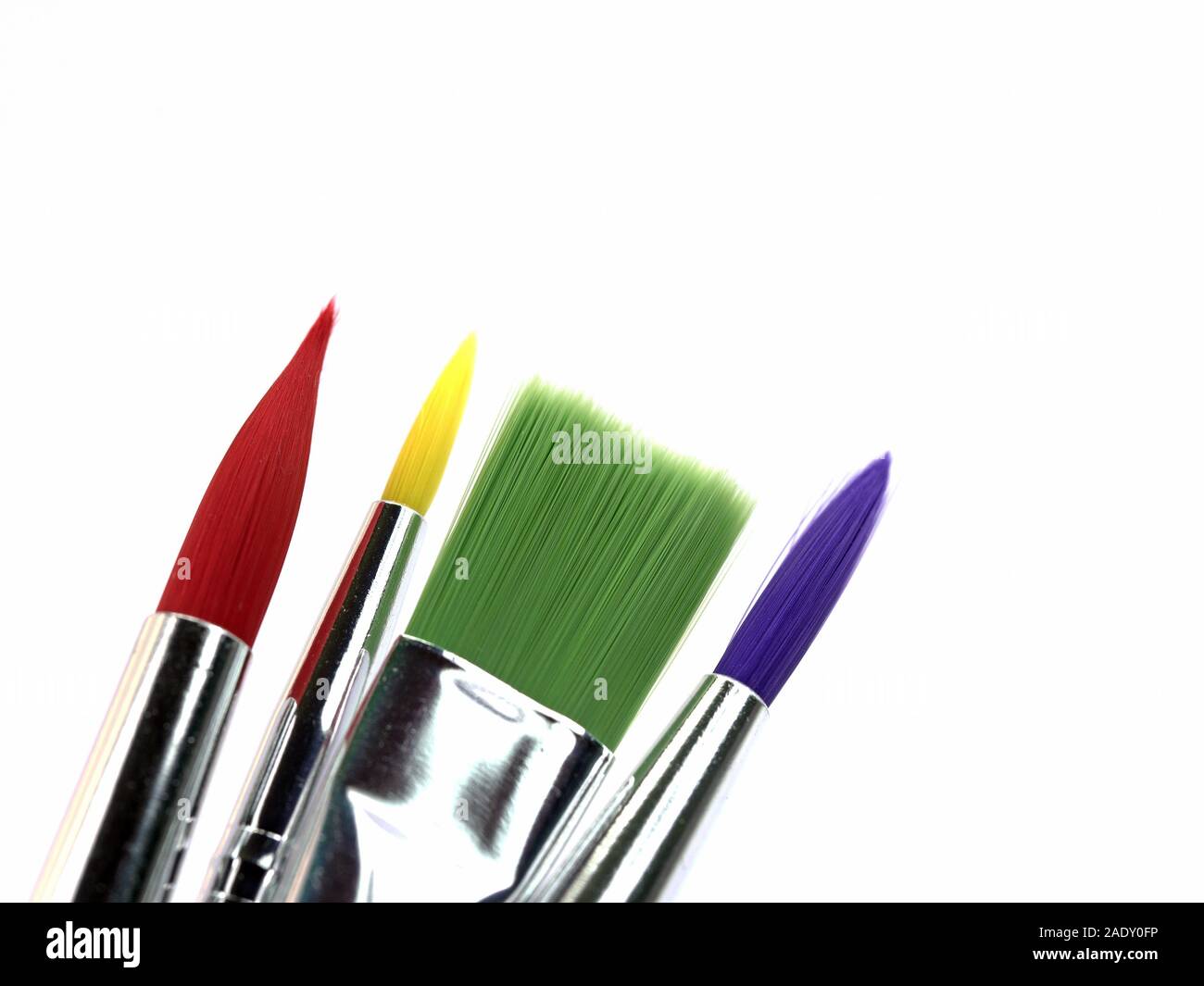 Artist brushes in front of white background Stock Photo - Alamy