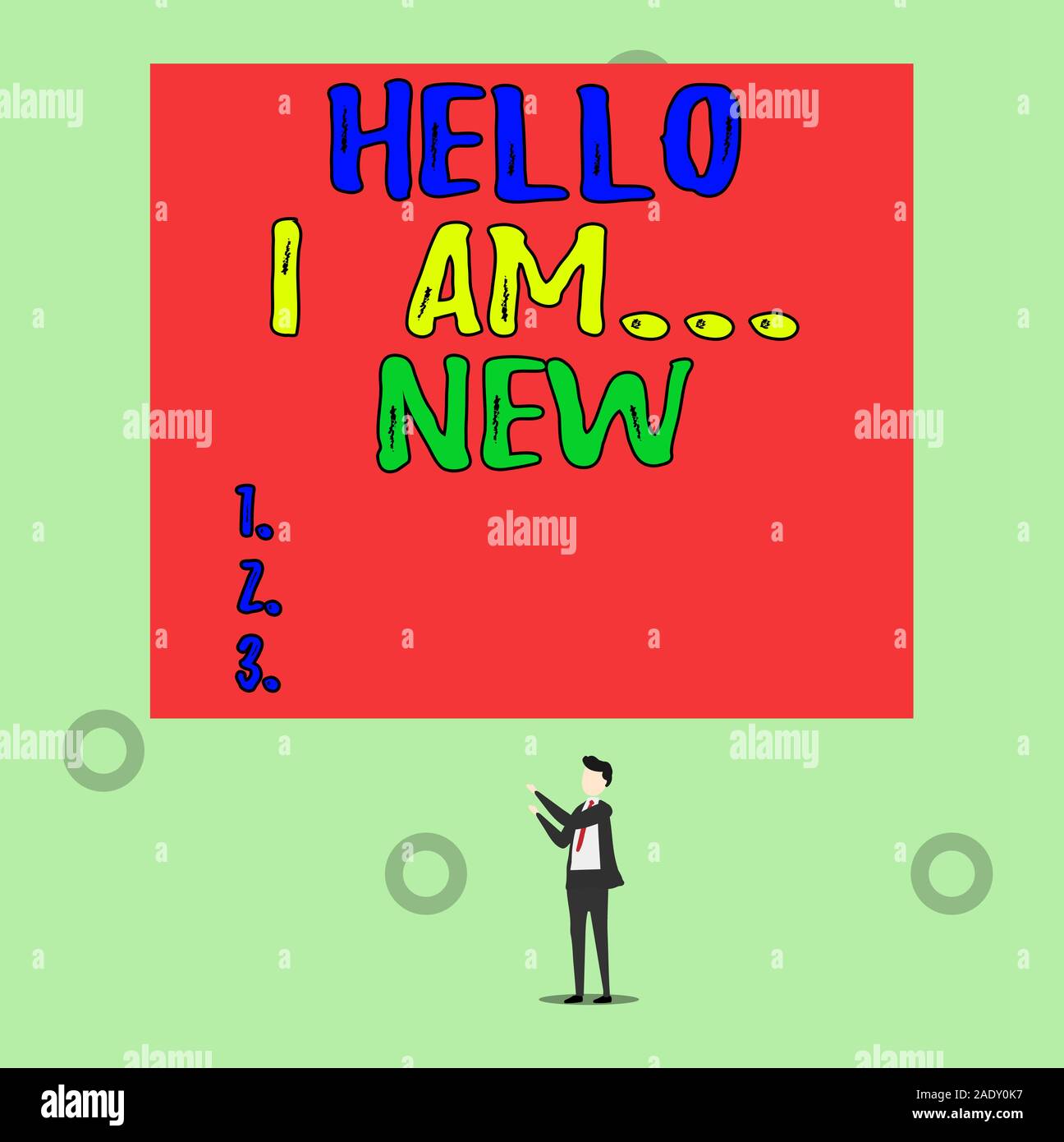 Word writing text Hello I Am New. Business photo showcasing Introduce ...