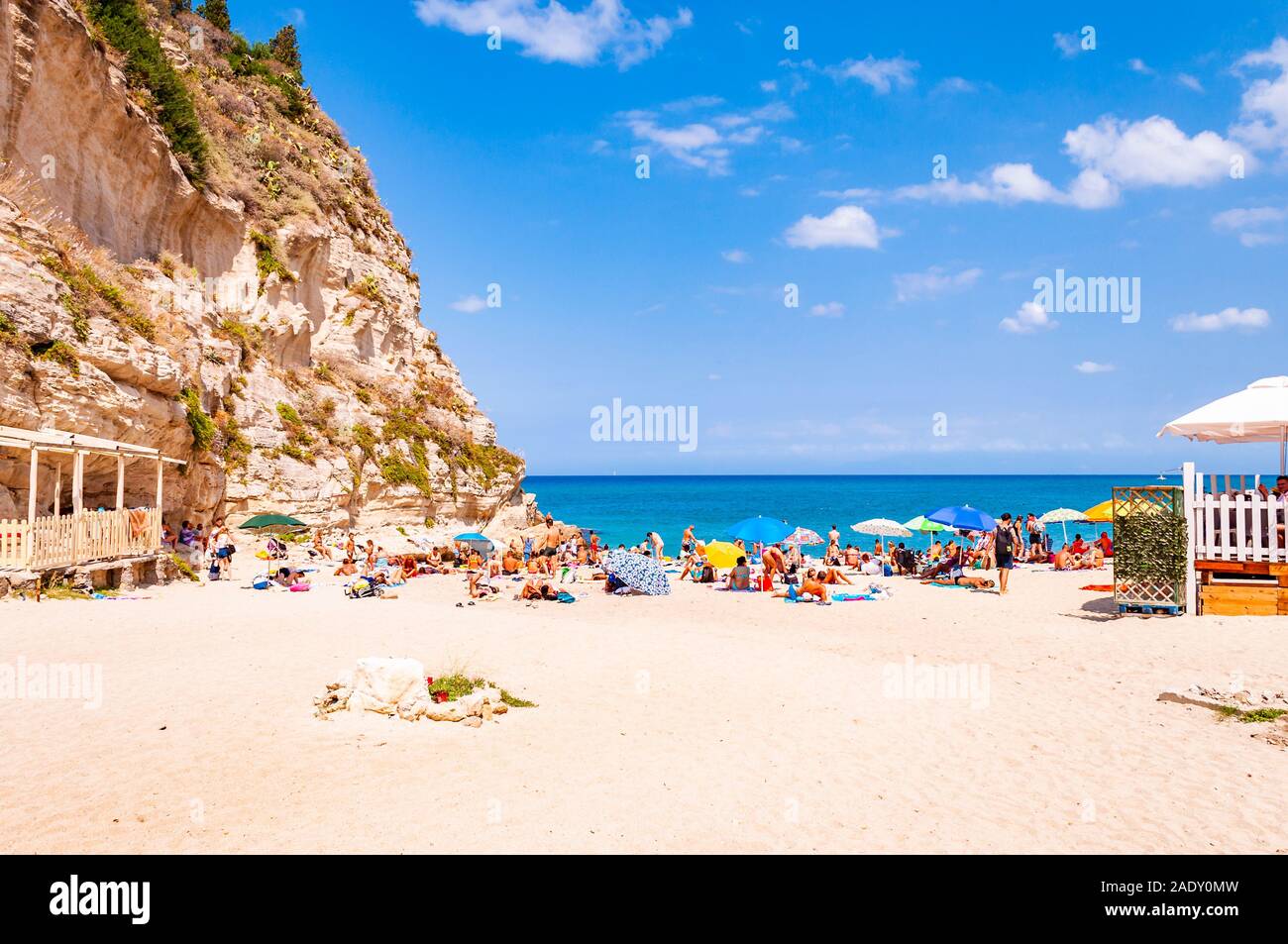 Rotonda Beach, Tropea, Calabria, Italy - September 07, 2019: Landscape ...
