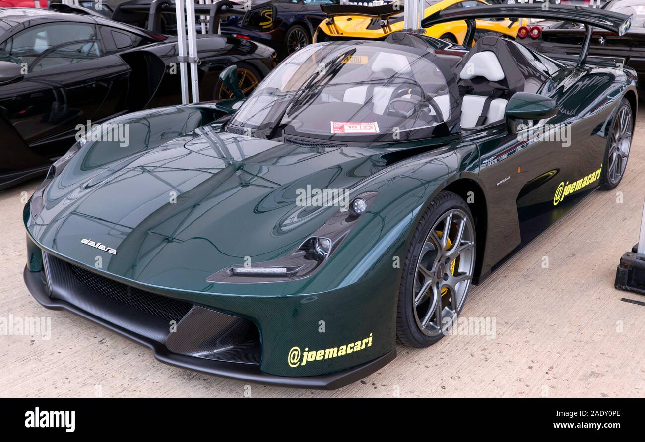 Three-quarter front view of a Dallara Stradale on display in the ...
