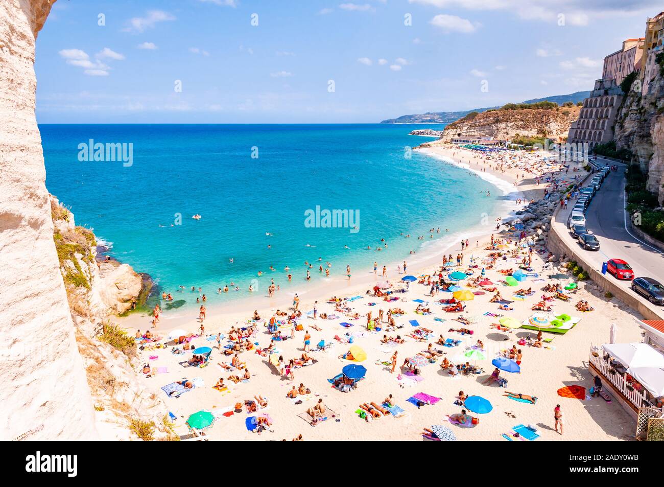 Tropea, Calabria, Italy - September 07, 2019: Rotonda beach full of ...