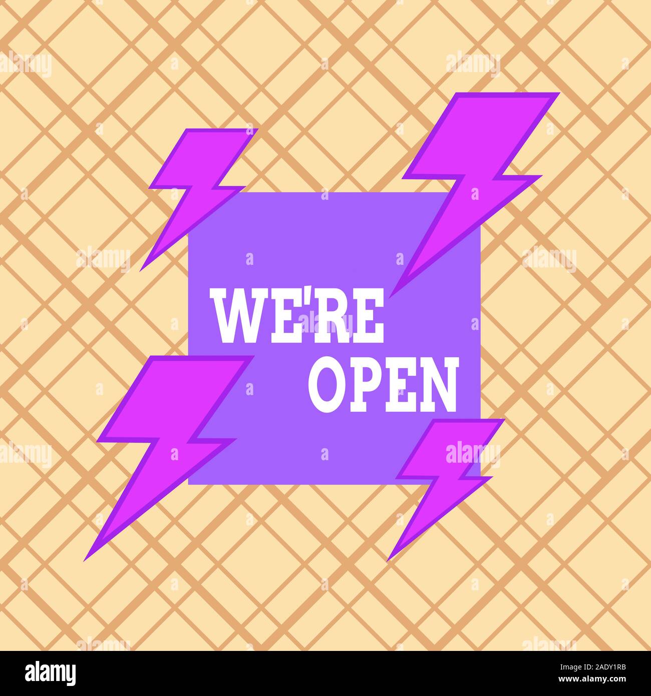 Writing note showing We Re Open. Business concept for answering on ...