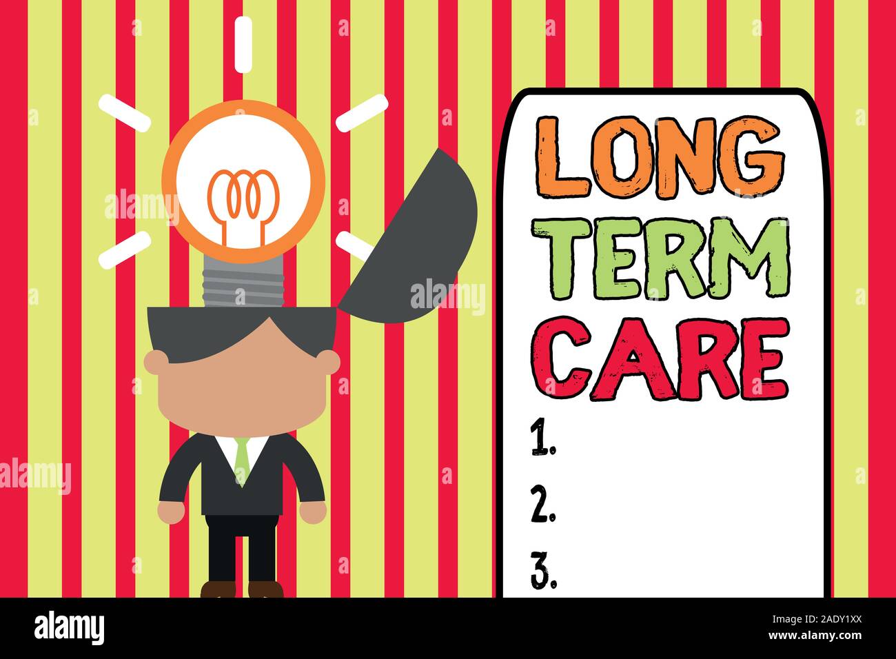 Writing note showing Long Term Care. Business concept for Adult medical ...