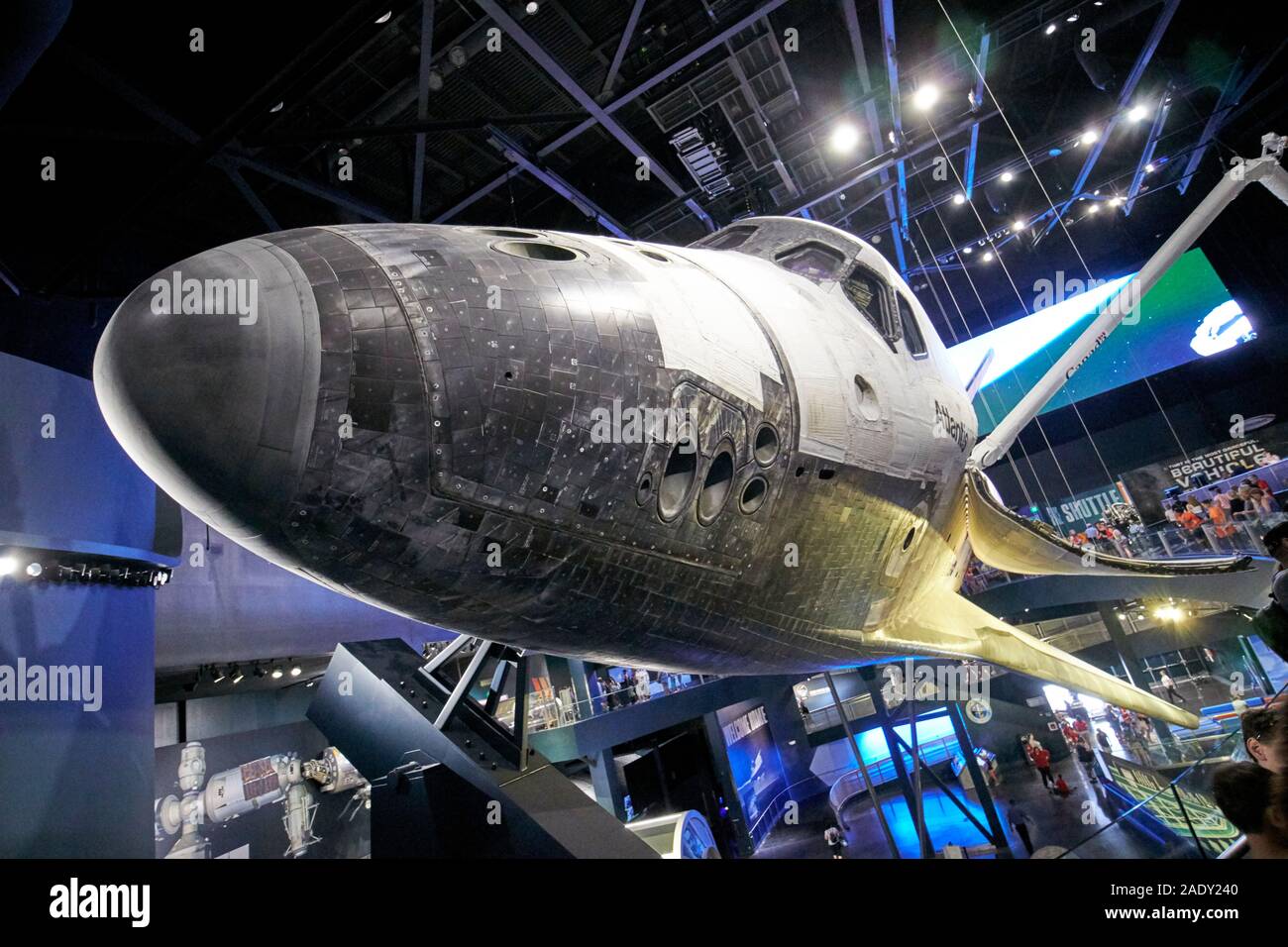 space shuttle atlantis on display in the kennedy space center florida ...