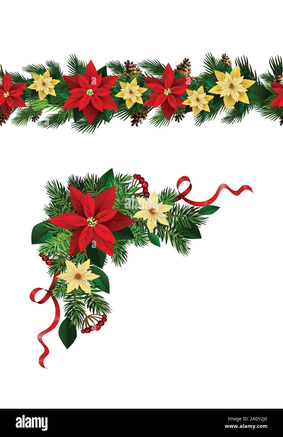 Vector Christmas Border decoration collection Stock Vector Image & Art ...