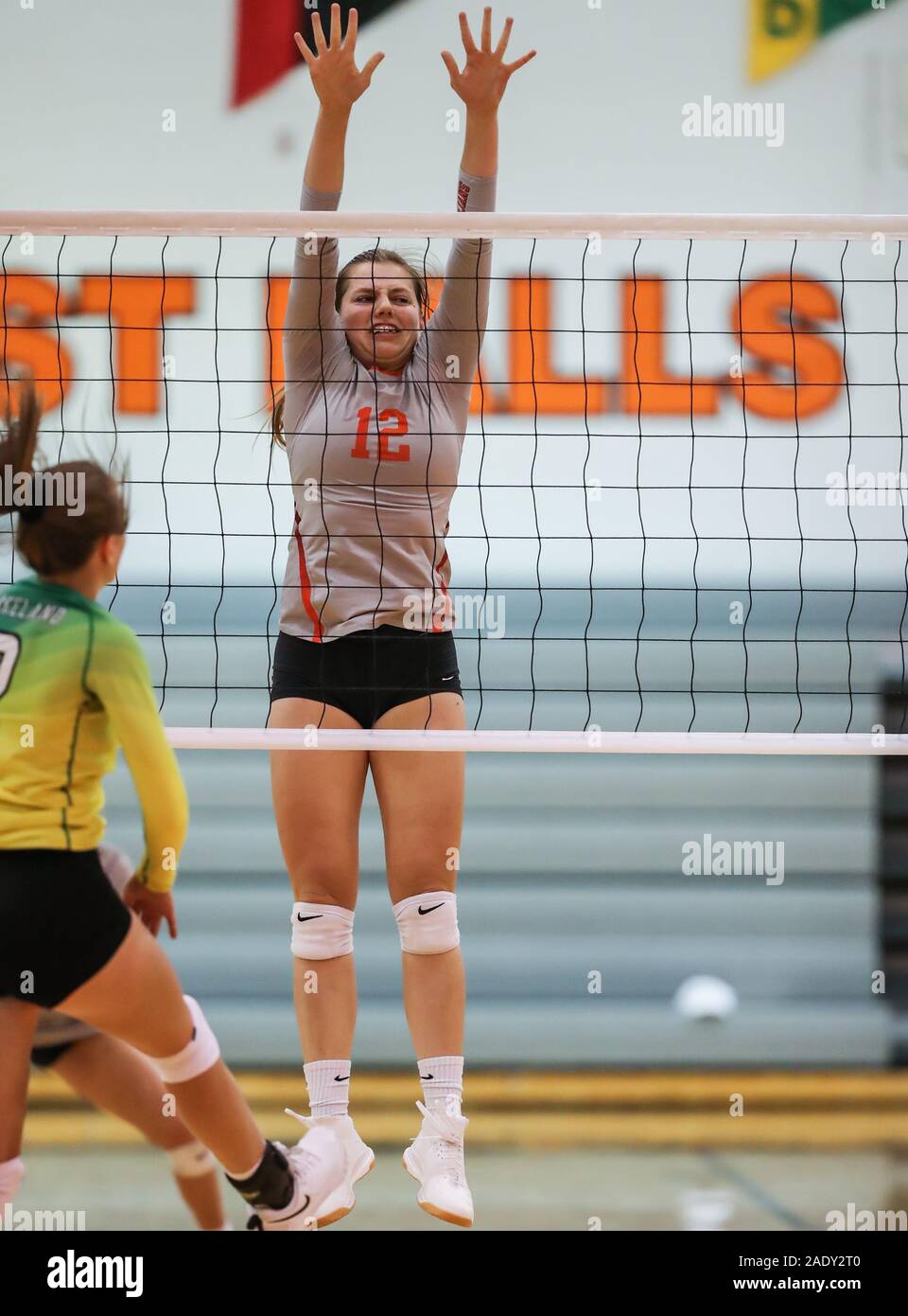 Volleyball action with Lakeland vs Post Falls High School in Post Falls ...