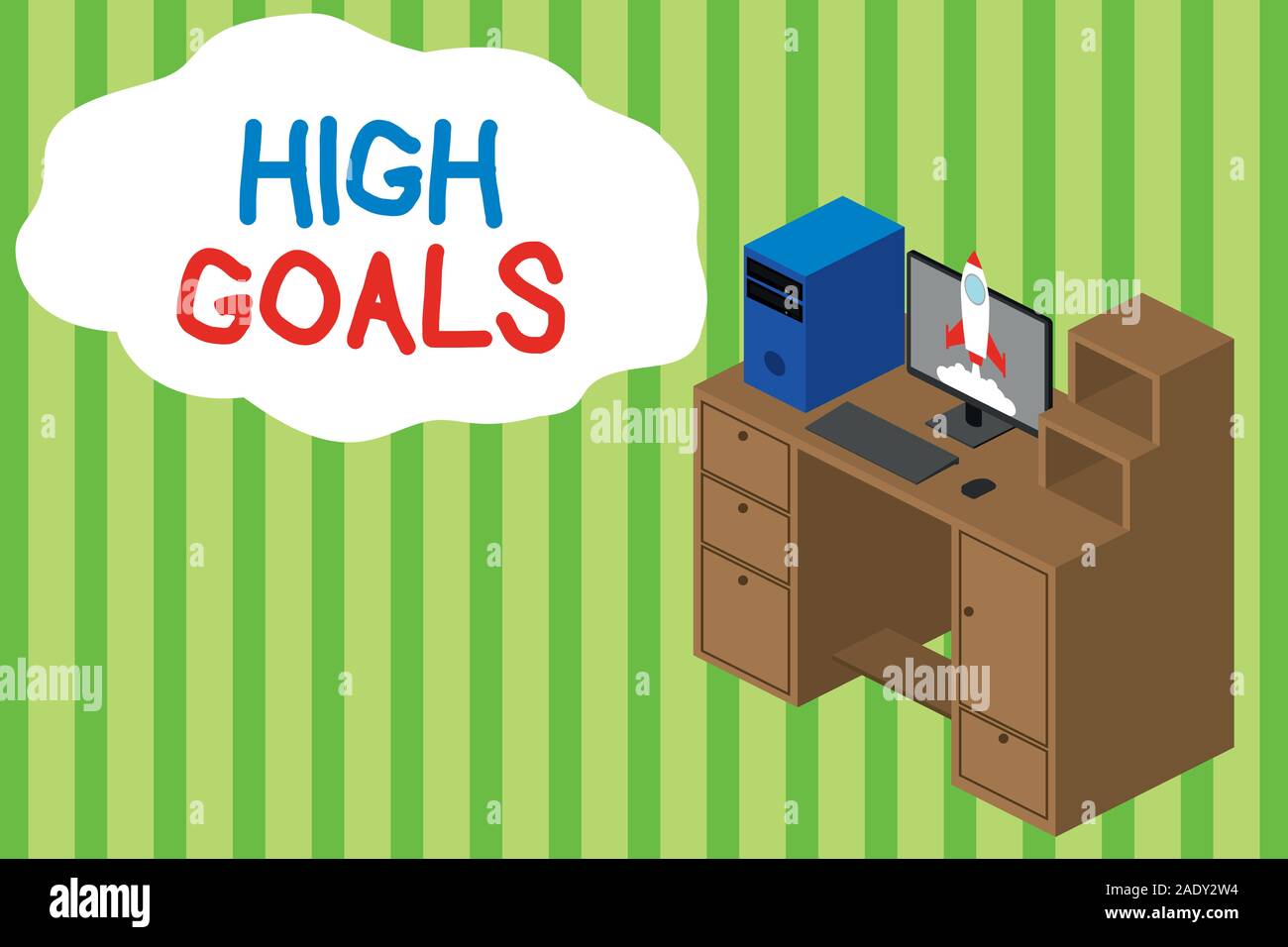 Handwriting text writing High Goals. Conceptual photo object of a ...