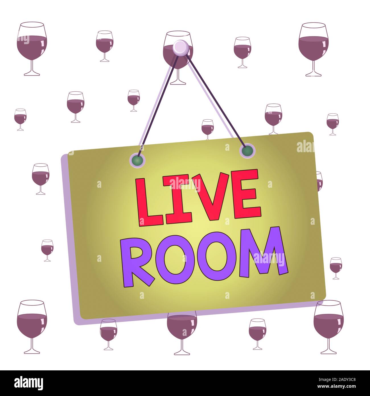 Text sign showing Live Room. Business photo showcasing the room in a ...