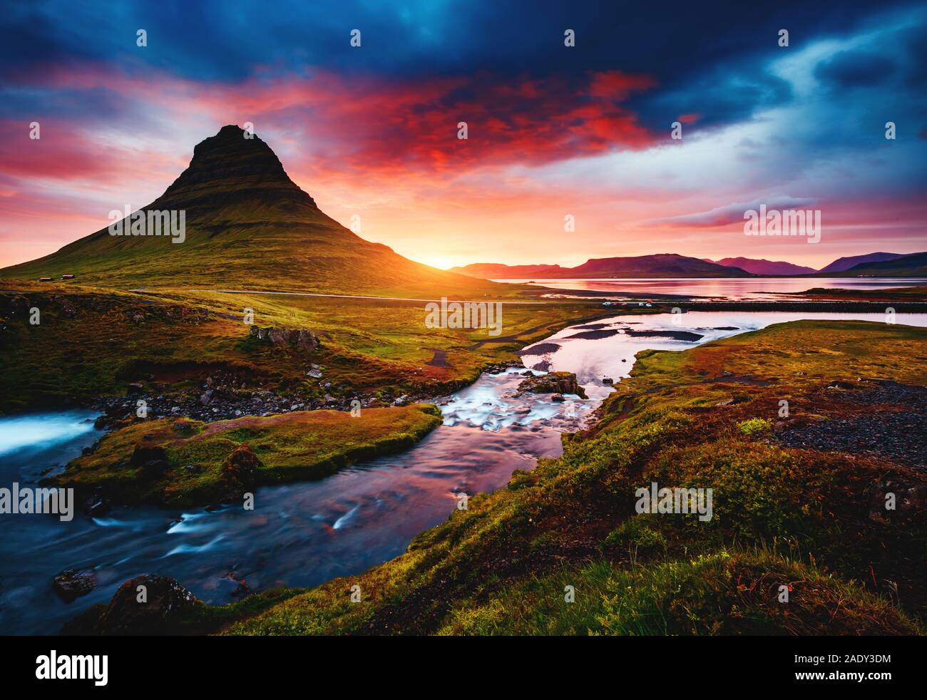 Fantastic evening with Kirkjufell volcano the coast of Snaefellsnes ...