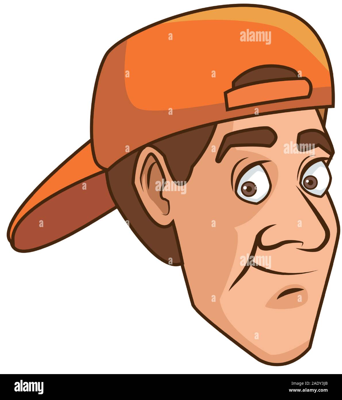cartoon man wearing a orange cap icon, colorful design Stock Vector ...
