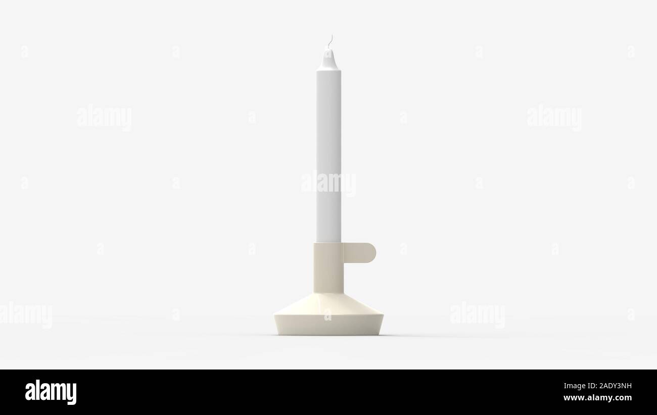 3d rendering of a design candle in a standard isolated in studio ...