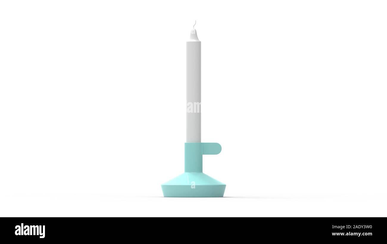 3d rendering of a design candle in a standard isolated in studio ...
