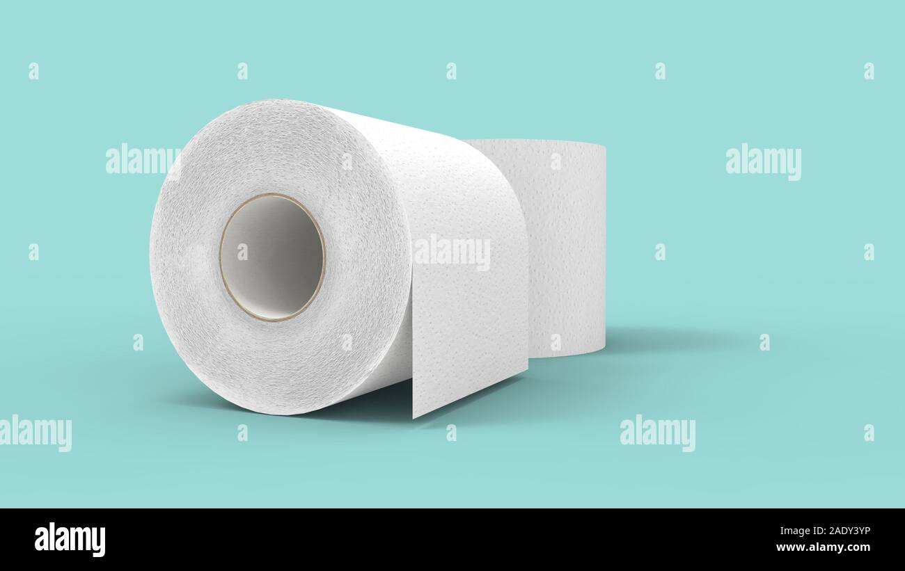 3d rendering of two toilet paper rolls isolated in a studio background ...