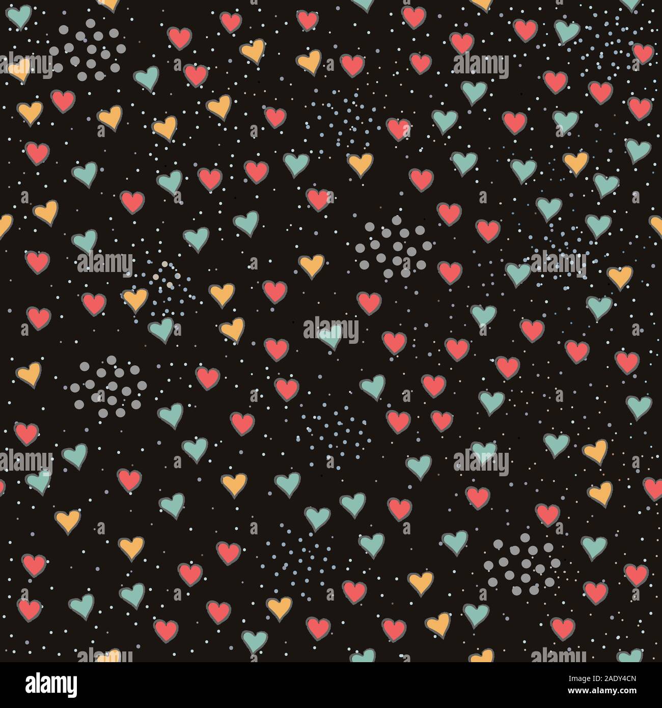Heart Abstract Seamless Pattern. Modern Digital Design Stock Vector ...