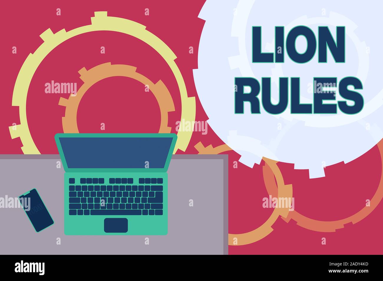 Writing note showing Lion Rules. Business concept for epitome of ...
