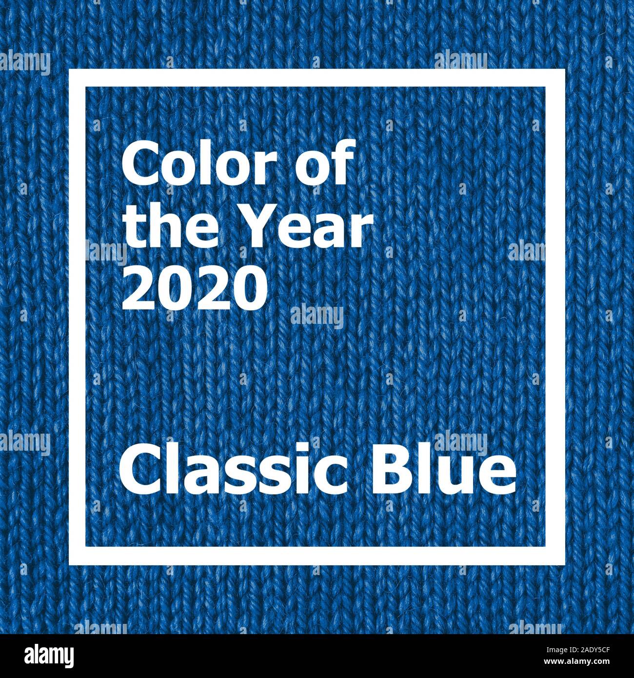 Classic Blue - Color of the Year 2020 over Jersey texture background ...