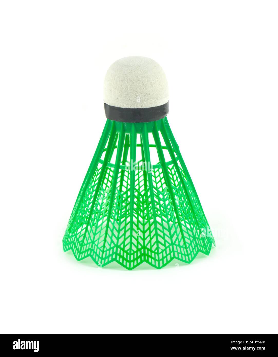 Green badminton shuttlecocks with white top isolated on white ...
