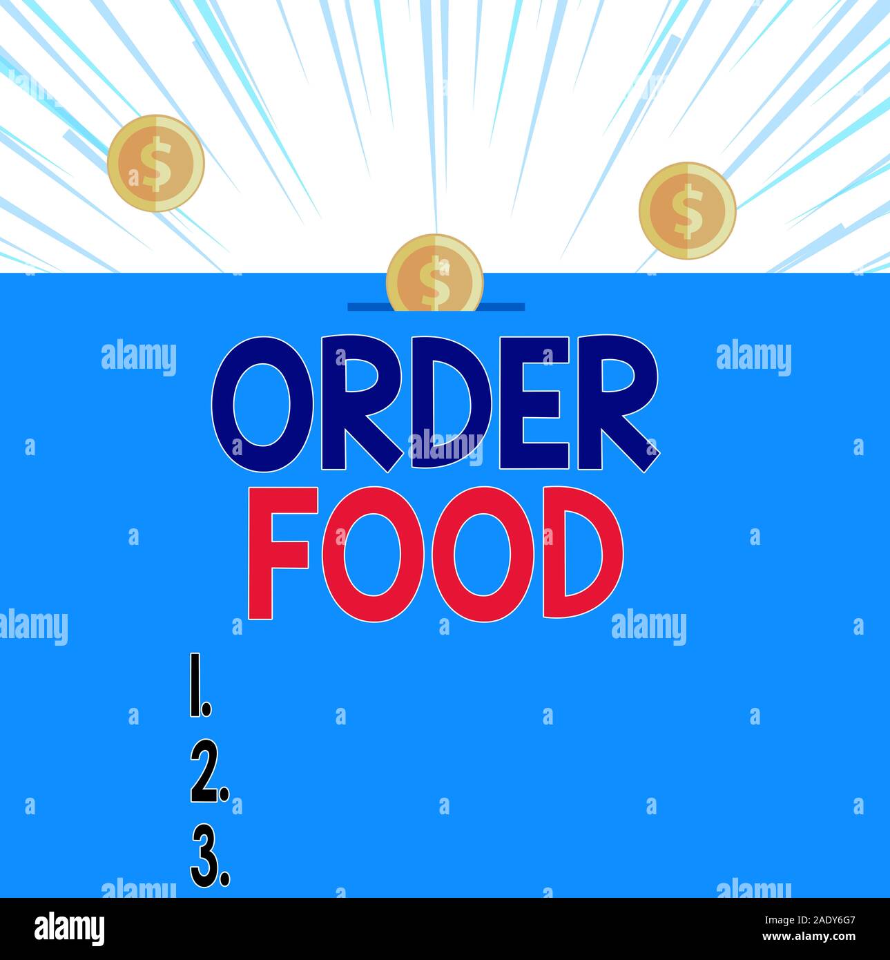Text sign showing Order Food. Business photo showcasing the process of ...