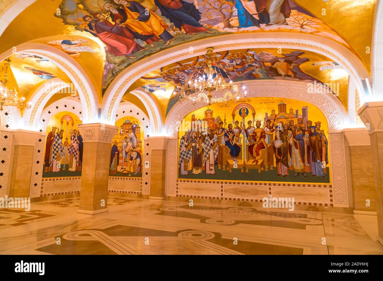 BELGRAD, SERBIA - AUGUST 10, 2019 : Inside view of Saint Sava Cathedral ...