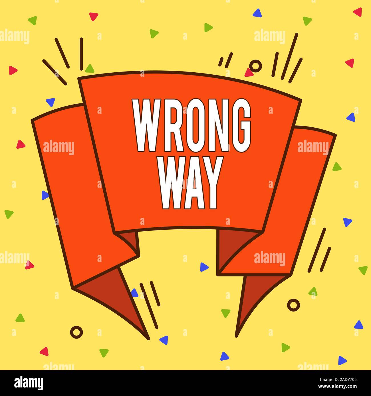 Conceptual hand writing showing Wrong Way. Concept meaning taking an ...