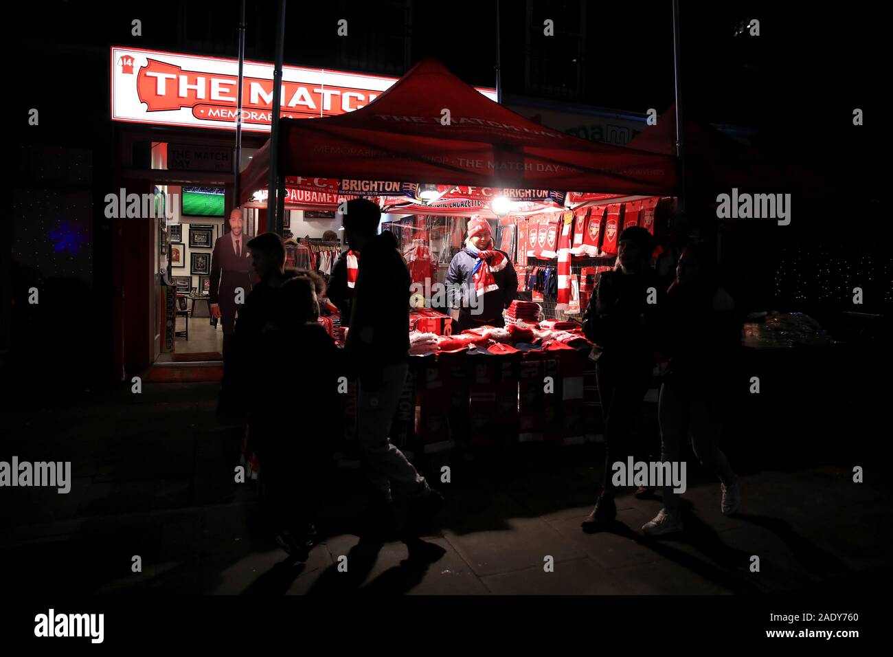 A merchandise stand outside the ground before the Premier League match ...