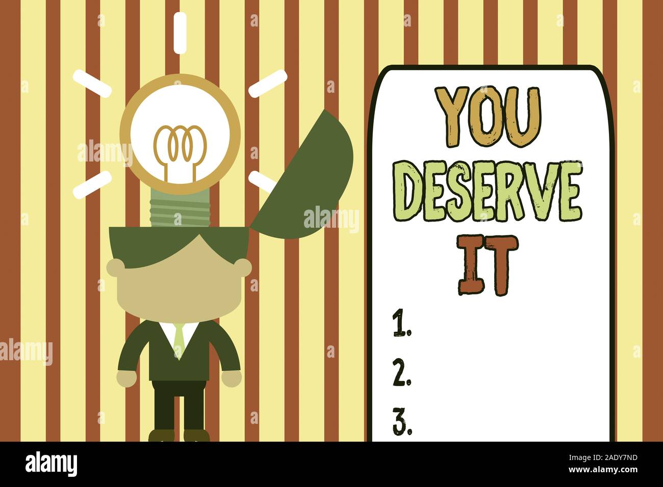 Writing note showing You Deserve It. Business concept for Reward for ...