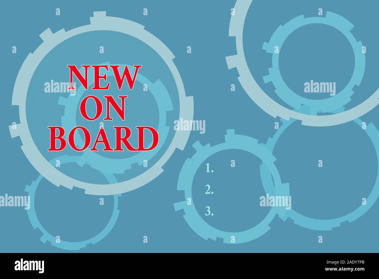 Text sign showing New On Board. Business photo text Welcome to the team ...