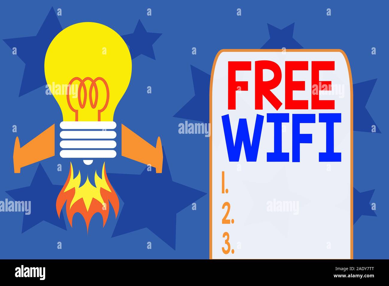 Writing note showing Free Wifi. Business concept for let you connect to ...