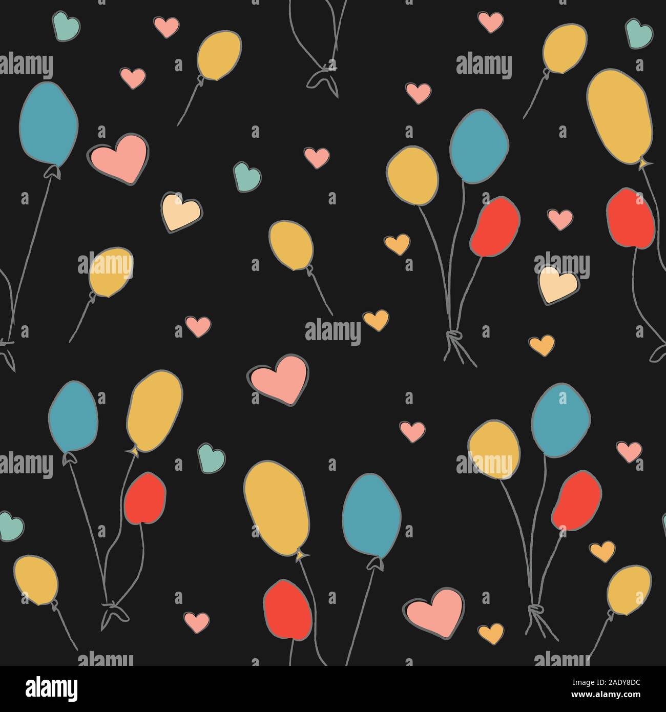 Seamless Cute Pattern with colorful air Balloons. Scandinavian Style ...
