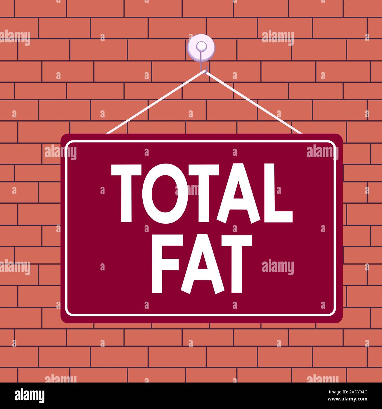 Text sign showing Total Fat. Business photo text combined value of the ...