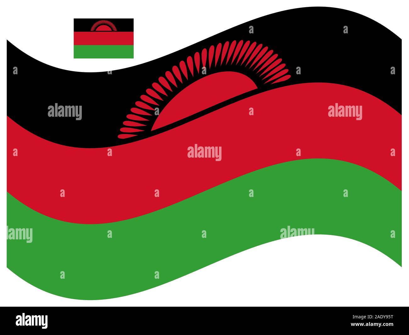Wavy malawian flag Stock Vector Images - Alamy