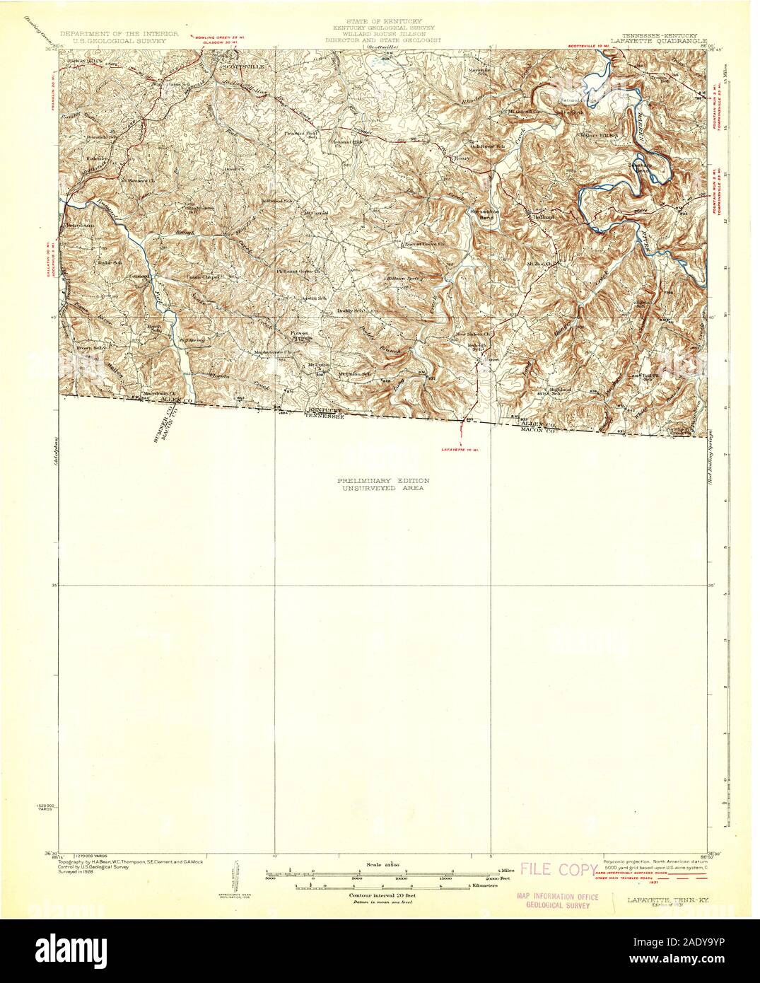 USGS TOPO Map Tennessee TN Lafayette 153412 1931 62500 Restoration ...