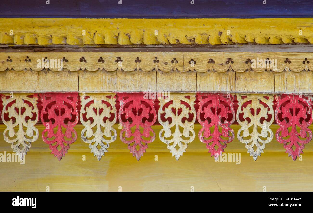 View of the design pattern in a vintage home exterior Stock Photo - Alamy