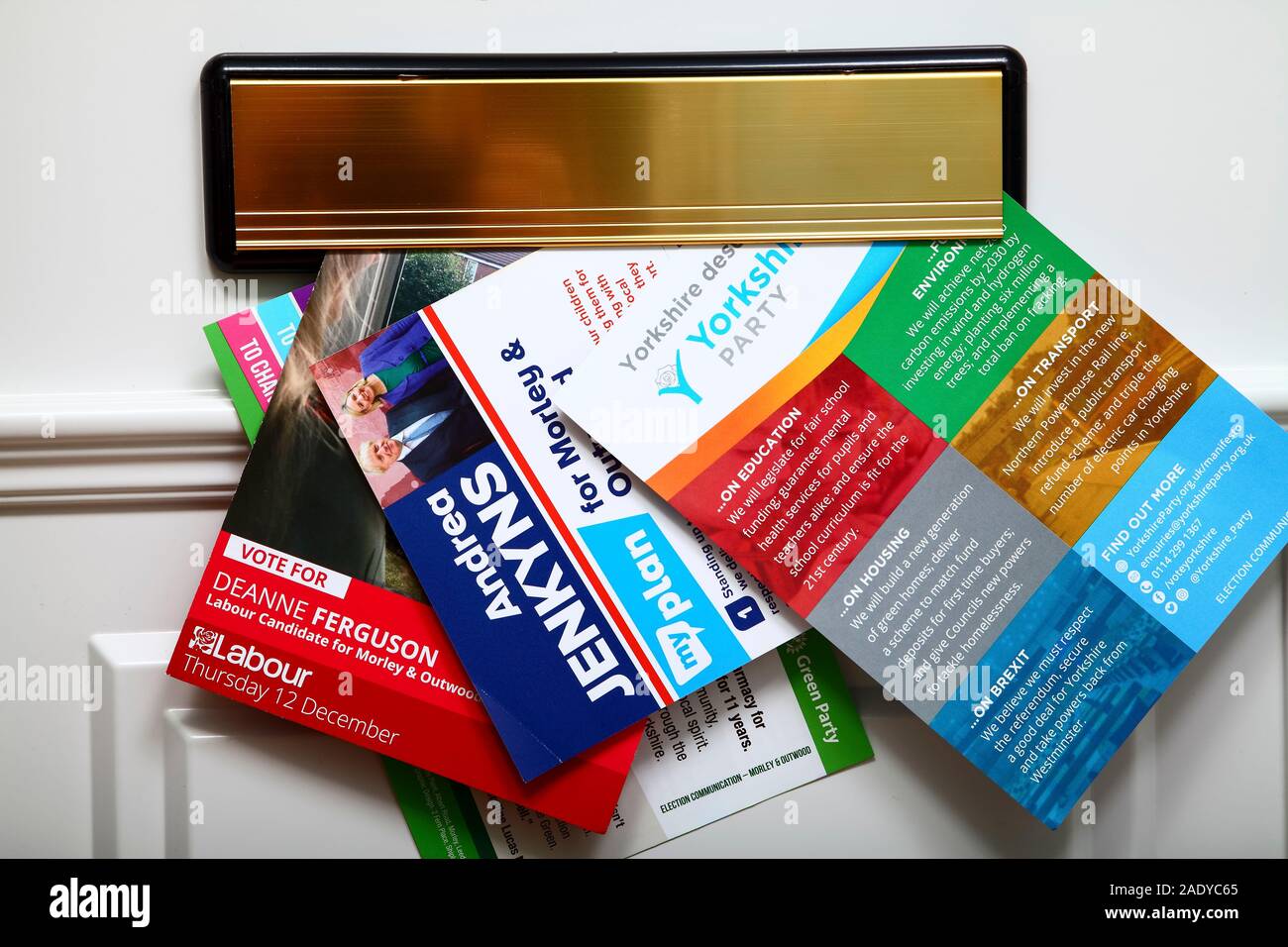 Leeds England UK December 5 2019 General election campaign leaflets for ...