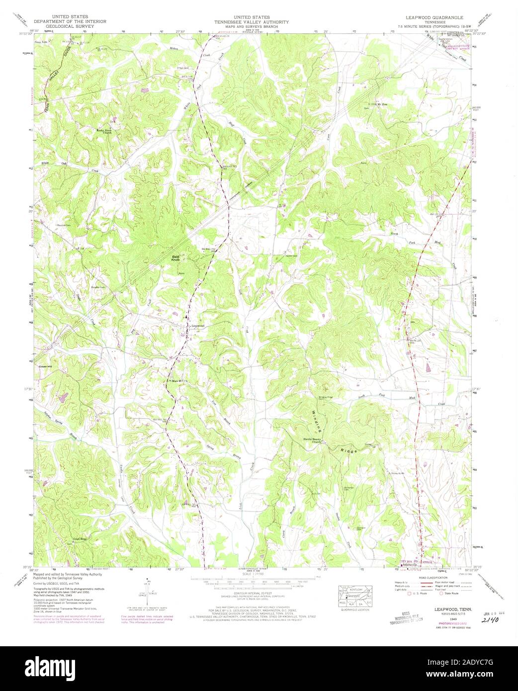 USGS TOPO Map Tennessee TN Leapwood 149947 1949 24000 Restoration Stock ...