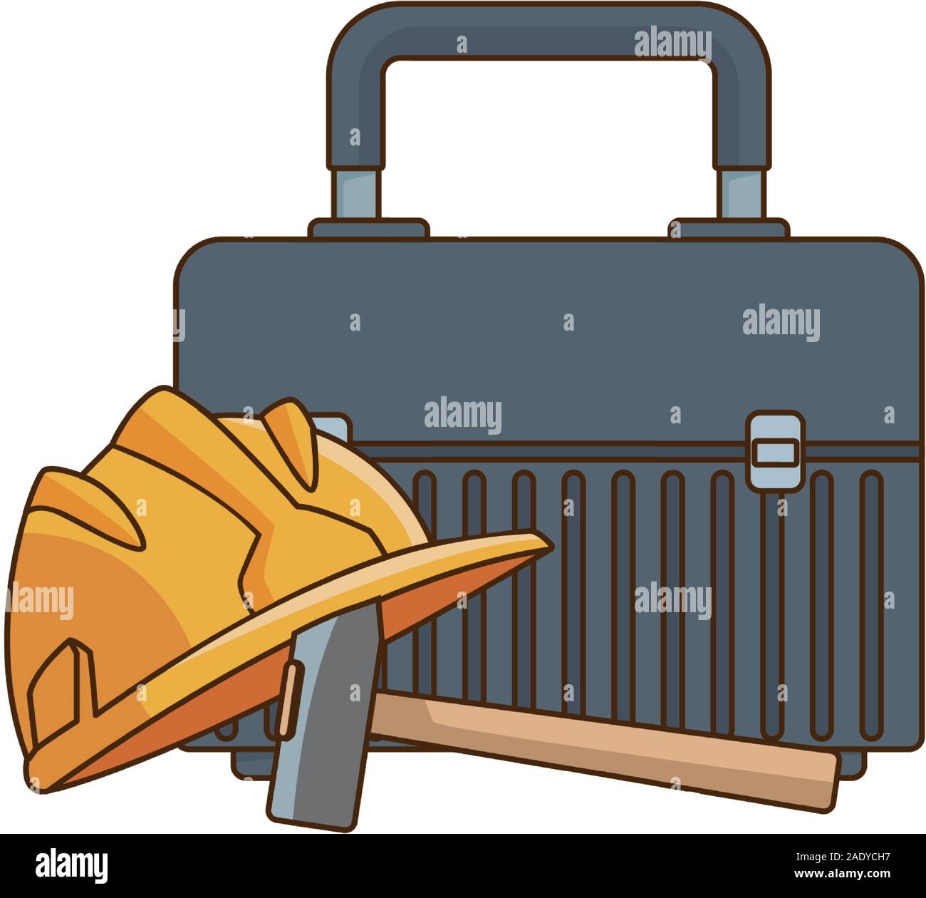 tools box and safety helmet icon Stock Vector Image & Art - Alamy