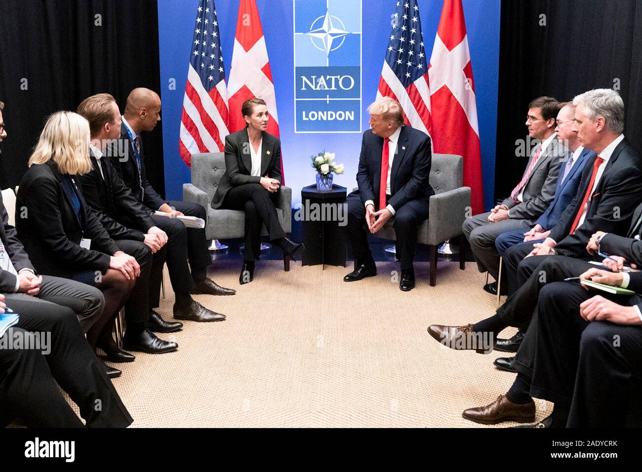 U.S. President Donald Trump holds a bilateral meeting with Danish Prime ...